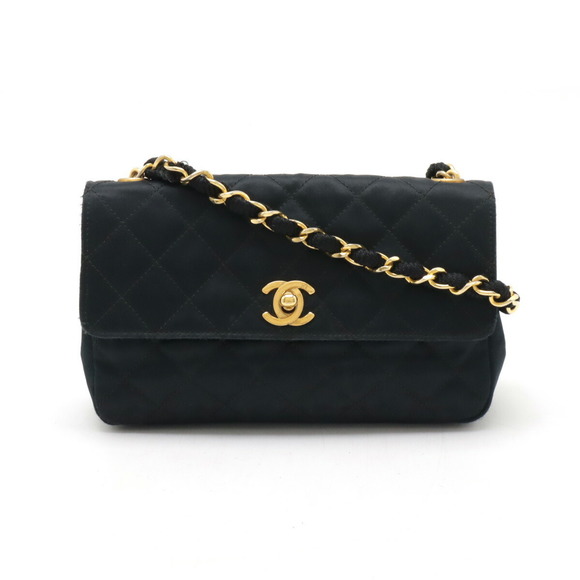 CHANEL | Bags | Chanel Chanel Satin Matelasse Chain Shoulder Bag Canvas ...